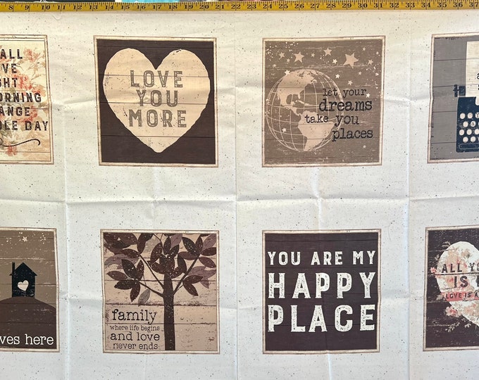 Clothworks Love Lives Here Panel by Dan Dipaolo Cotton Fabric by the ...