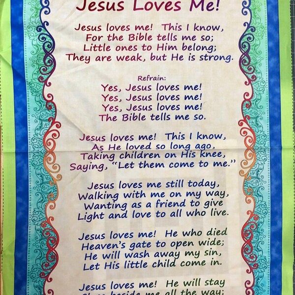 Jesus Loves Me Quilt Panel - Etsy
