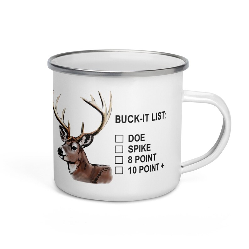 Deer Hunting Ceramic Mug, Deer Buck-it List, 10 Point, Funny Hunting ...