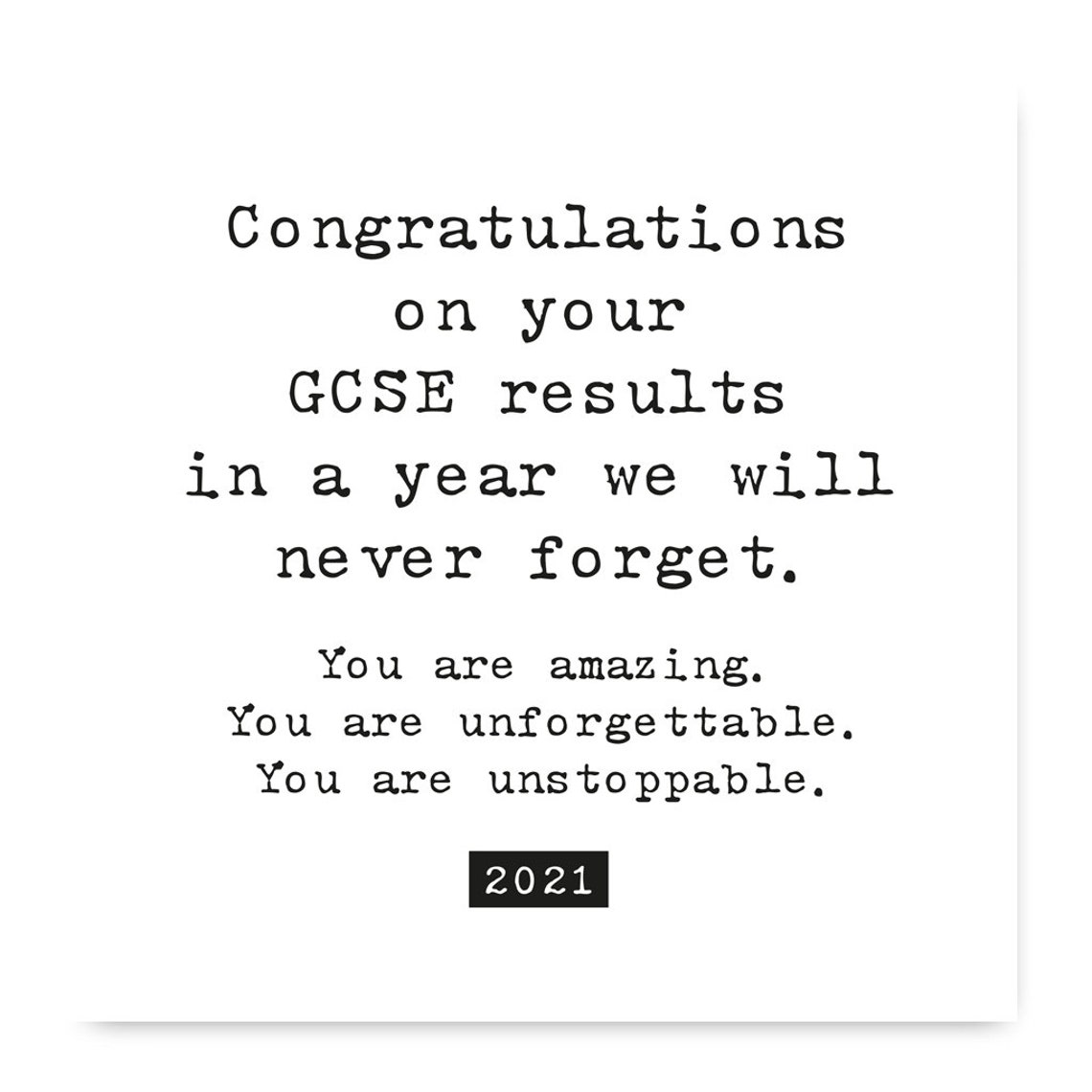 Congratulations On Your GCSE Results Card GCSE Results Card | Etsy