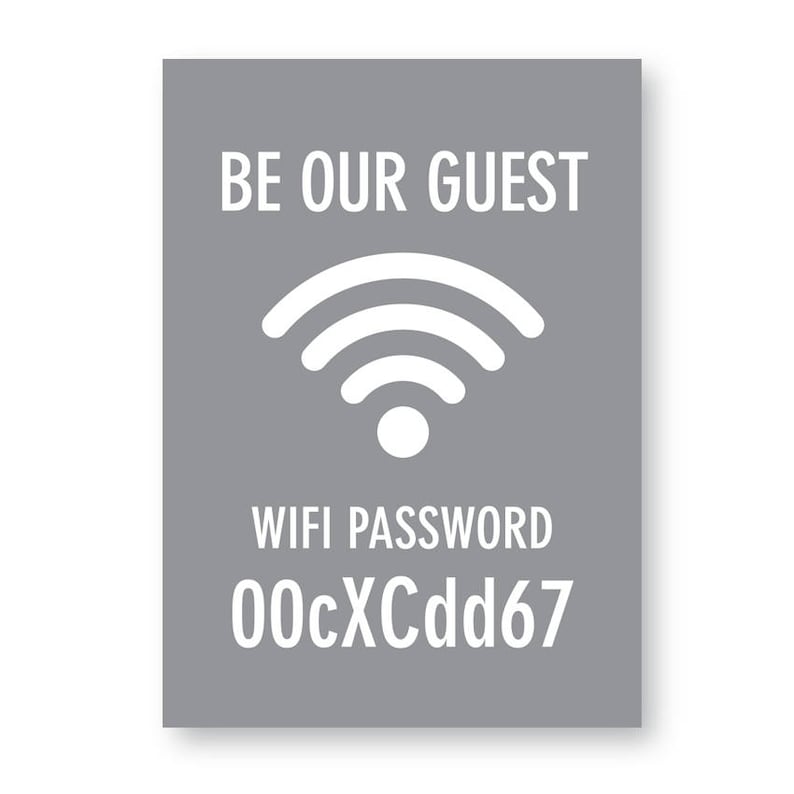 Be Our Guest Wifi Sign, Wifi Password Sign, Wifi Password Print ...