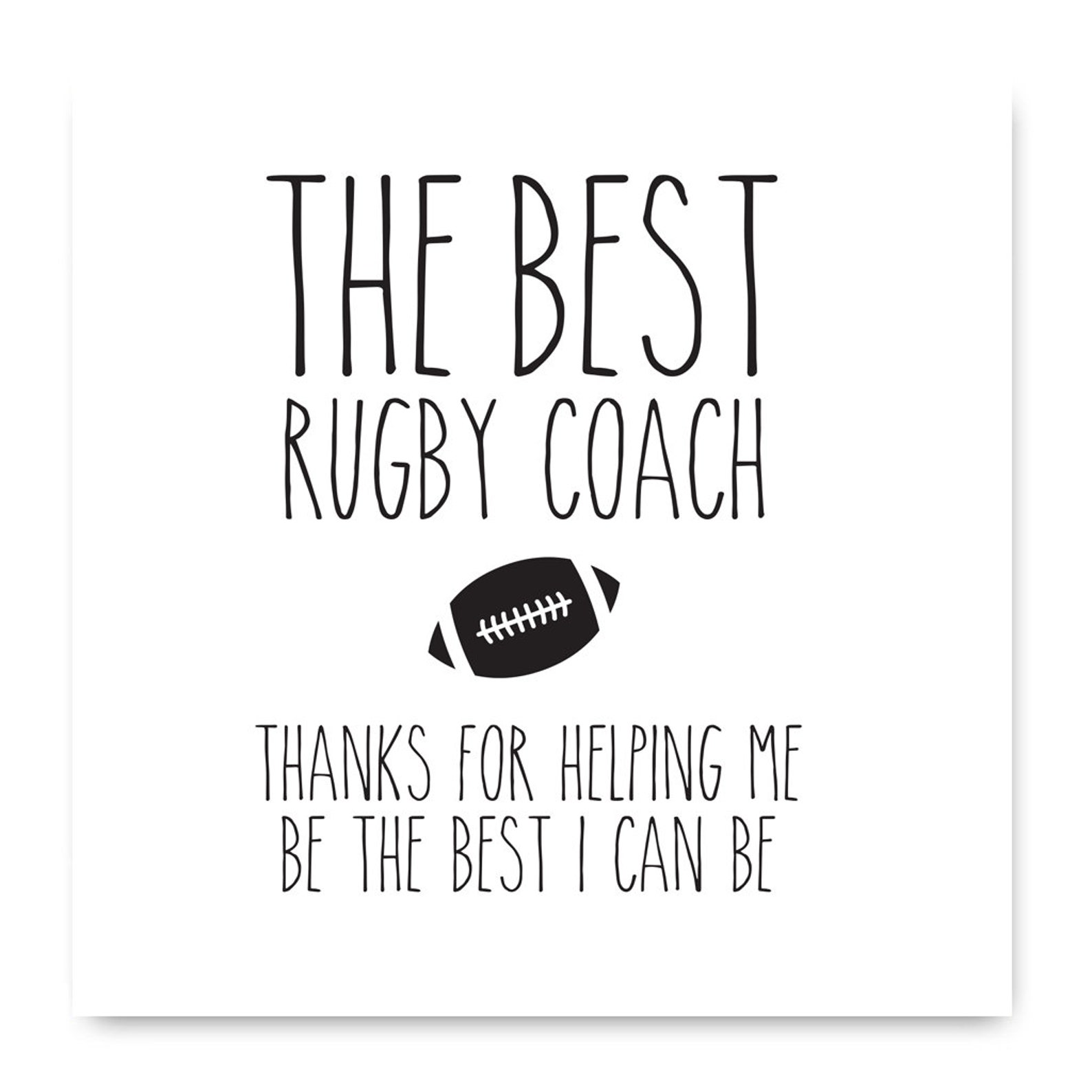 The Best Rugby Coach Card Rugby Coach Card Thankyou Card | Etsy