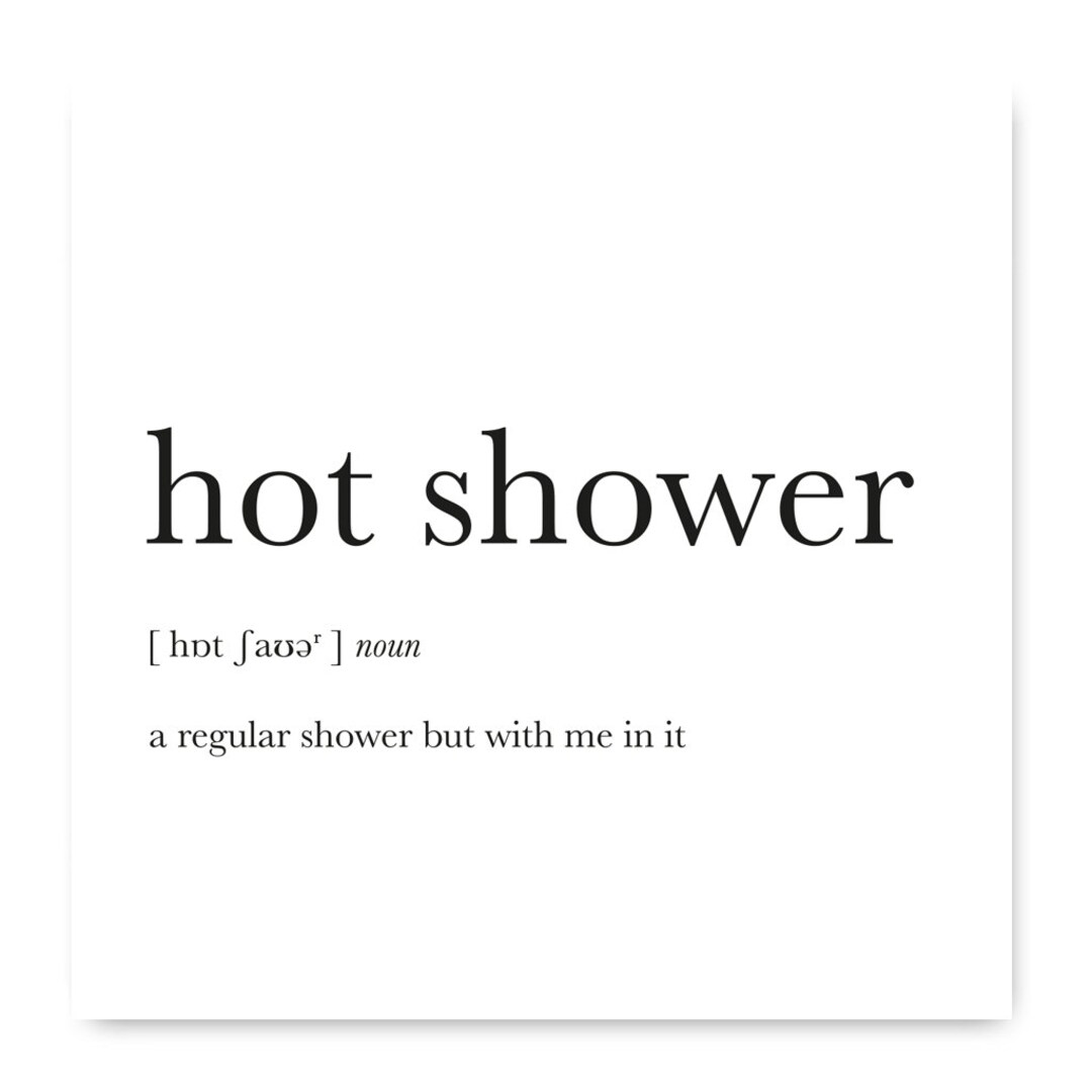 Hot Shower Noun Card, Hot Shower Card, Valentine Card, Wedding Card ...