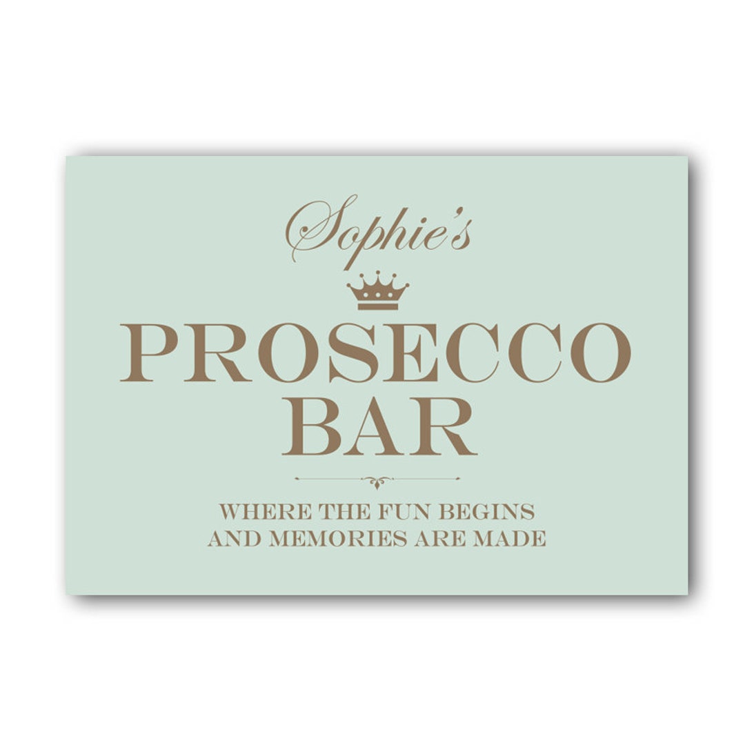Prosecco Bar Sign, Prosecco Sign, Personalised Prosecco Sign, Prosecco ...
