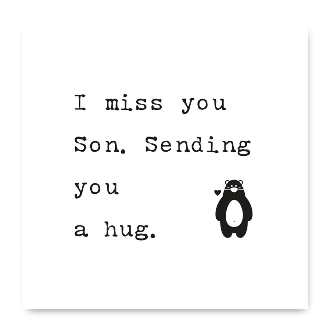 I Miss You Son Sending You A Hug, Miss You Son Card, Isolation Card for ...