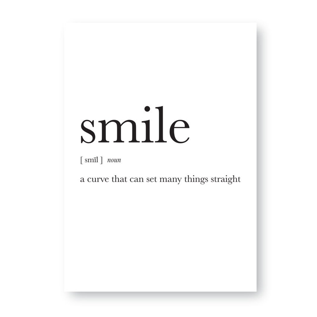 Smile Noun Sign, Smile Sign, Noun Sign, Noun Sign ,black and White Noun ...