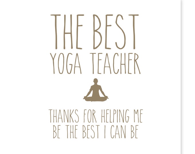 Yoga Thank You Card, Notecard With Envelope, Yoga Instructor Gift, Yoga ...