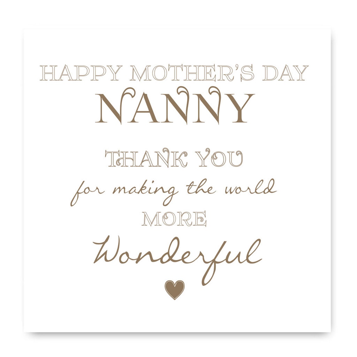 Mothers Day Card for Nanny Happy Mothers Day Nanny Thankyou for Making ...