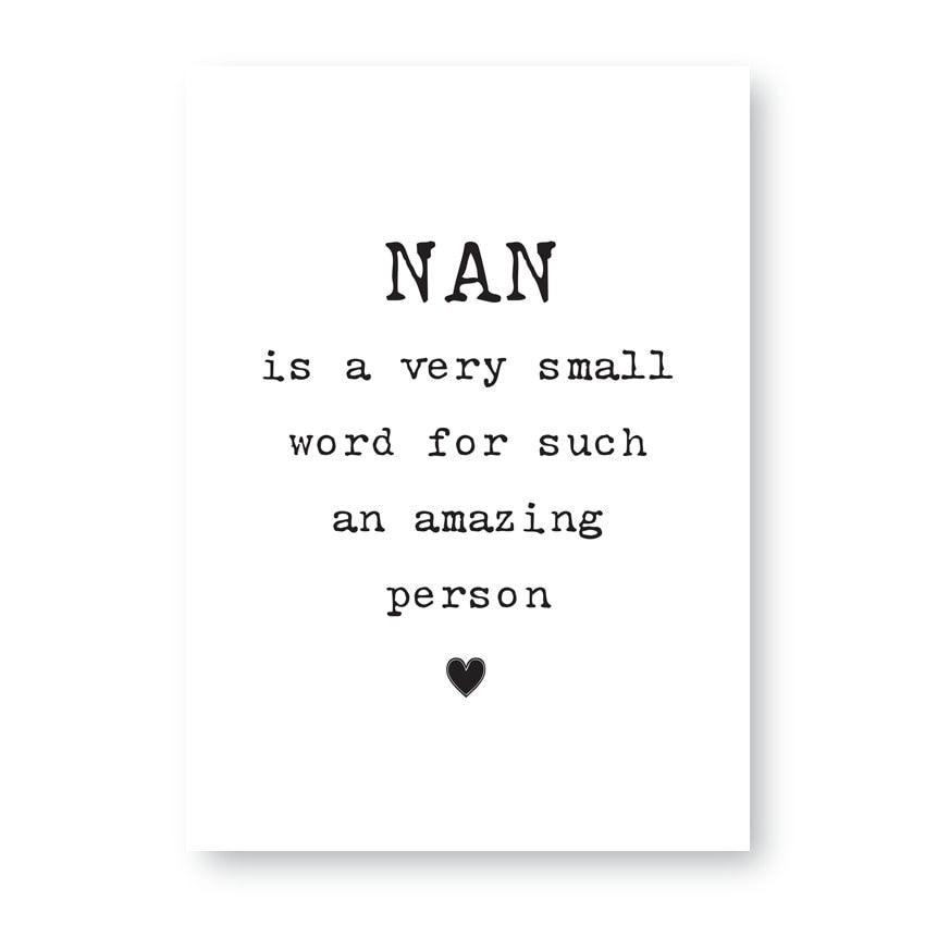 Nan Is A Very Small Word For Someone So Special Sign Nan | Etsy