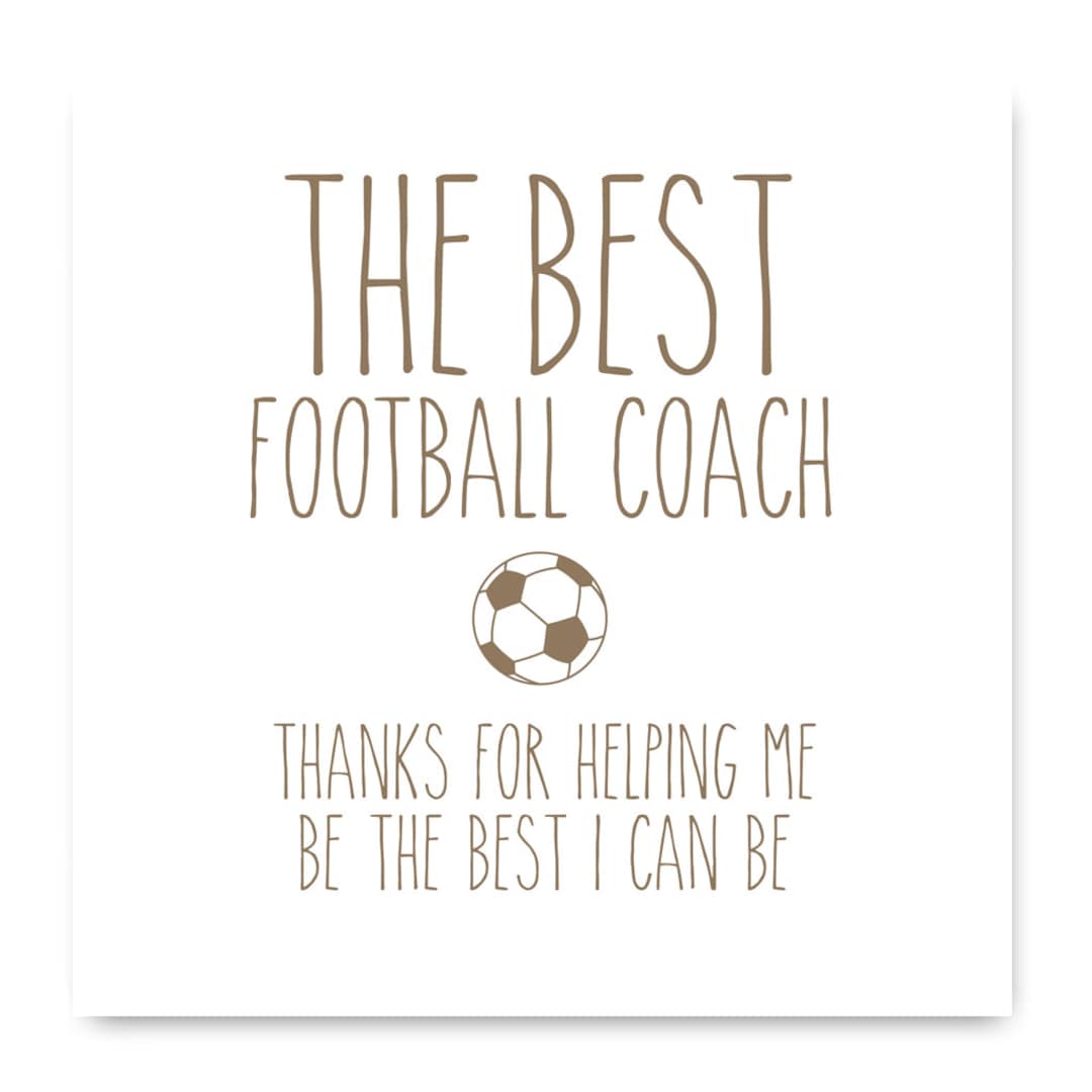 The Best Football Coach Card, Football Coach Card, Thankyou Card ...