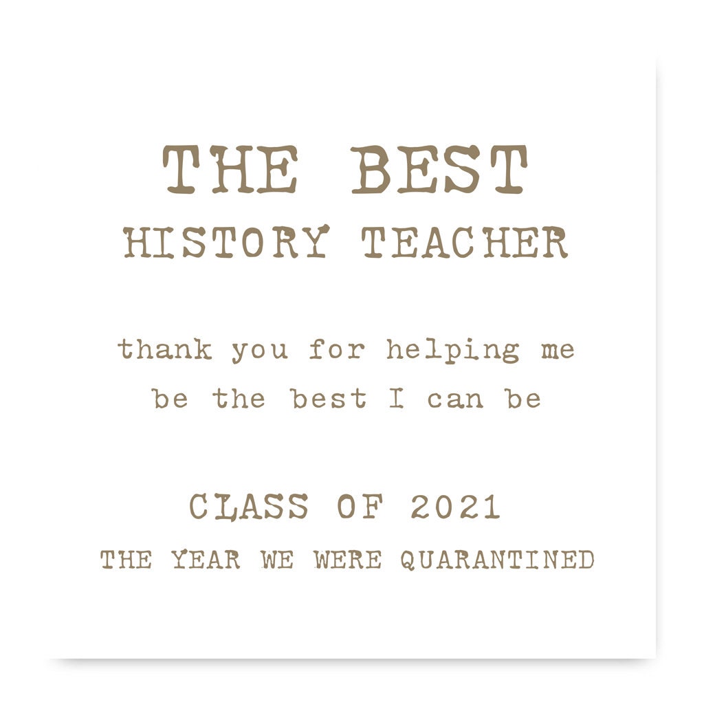 The Best History Teacher Card. 2021 History Teacher Card | Etsy