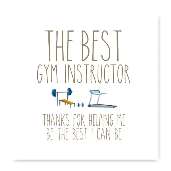 Gym Instructors Card - Etsy