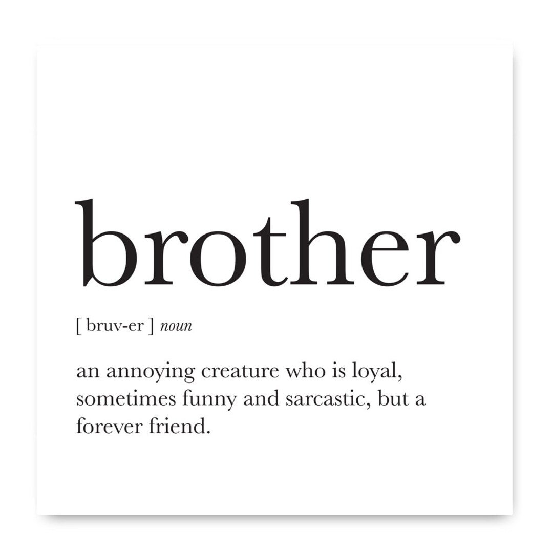 Brother Noun Card, Brother Card, Humorous Brother Card, Brother Card ...