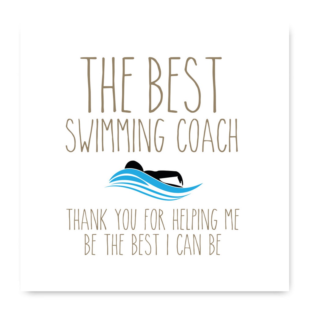 The Best Swimming Coach Card Thanks for Helping Me Be the Best I Can Be ...