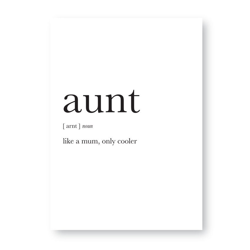 Aunt Noun Sign, Family Sign, Aunt Sign, Noun Sign ,black and White Noun ...