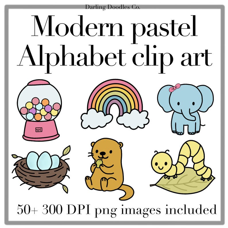 Modern Pastel Alphabet Clipart A-Z - Etsy Canada