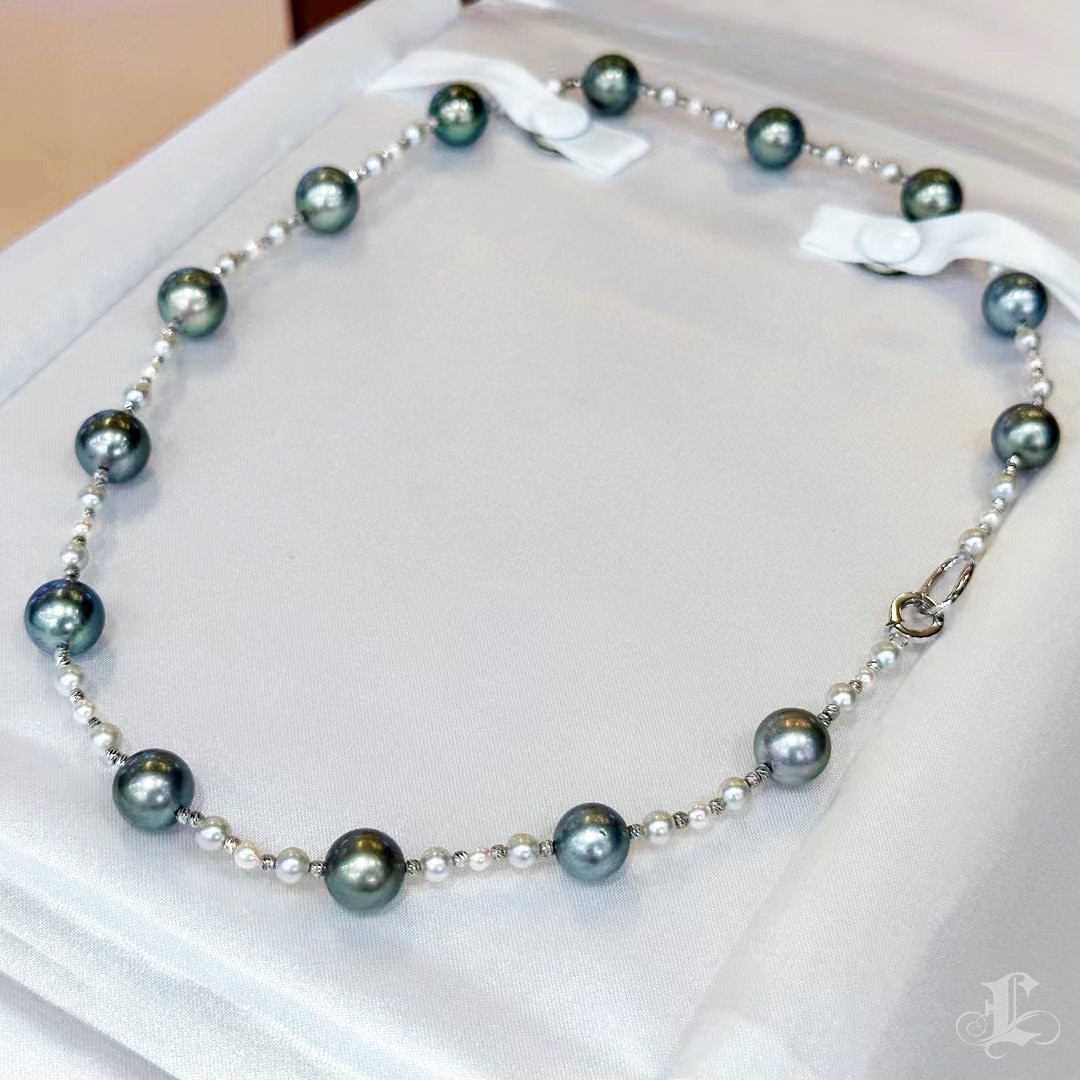 AAAA 9-11 Mm Tahitian Pearl Tin Cup Necklace Silver - Etsy