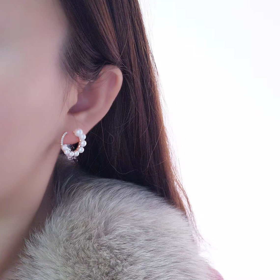 AAA 3-6mm Baby Akoya Pearl Fashion Earrings, 18k Gold W/ Diamond - Etsy