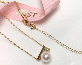 AAA 4-6 Mm Akoya Pearl Wreath Pendant 18k Gold Diamond | Etsy