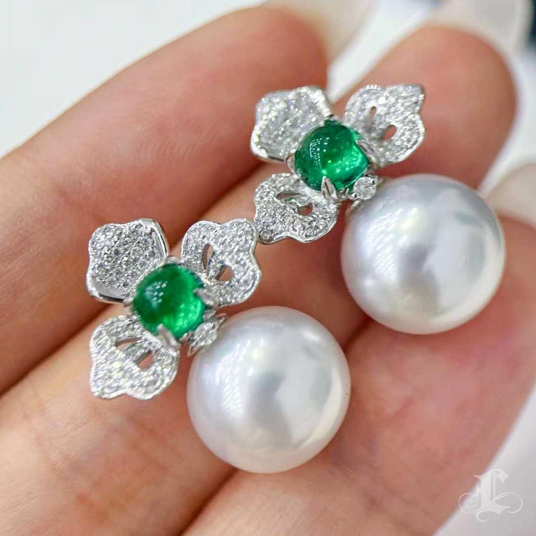 Vine Symphony — Orchid Royale Emerald Diamond AAAA 12–13mm South Sea ...