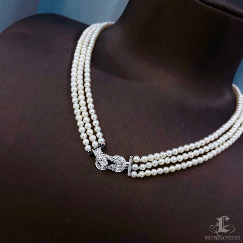 Triple Strand Pearl - Etsy