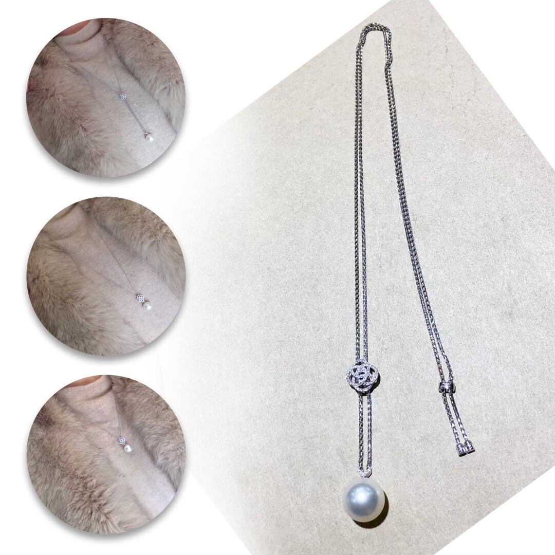 Lustre Arc — Celesté Convertible Diamond Lariat With Detachable South ...