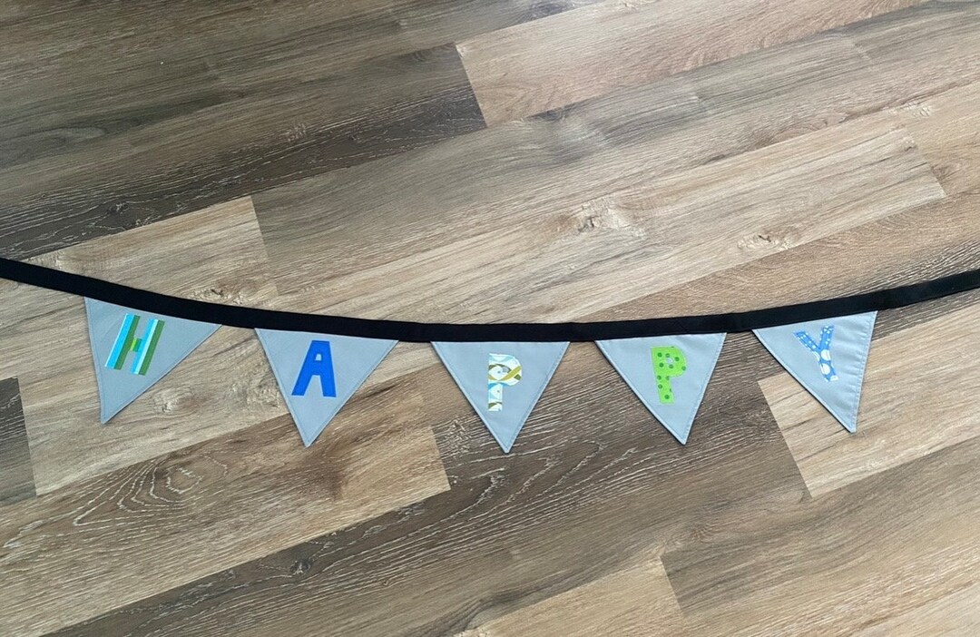 Blue and Green Happy Birthday Banner - Etsy
