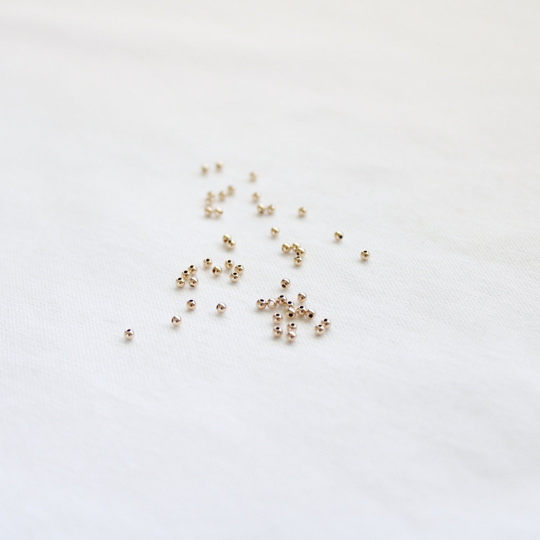 2mm 14K Gold Filled Seamless Beads, Tiny Gold Round Beads, Round Gold ...