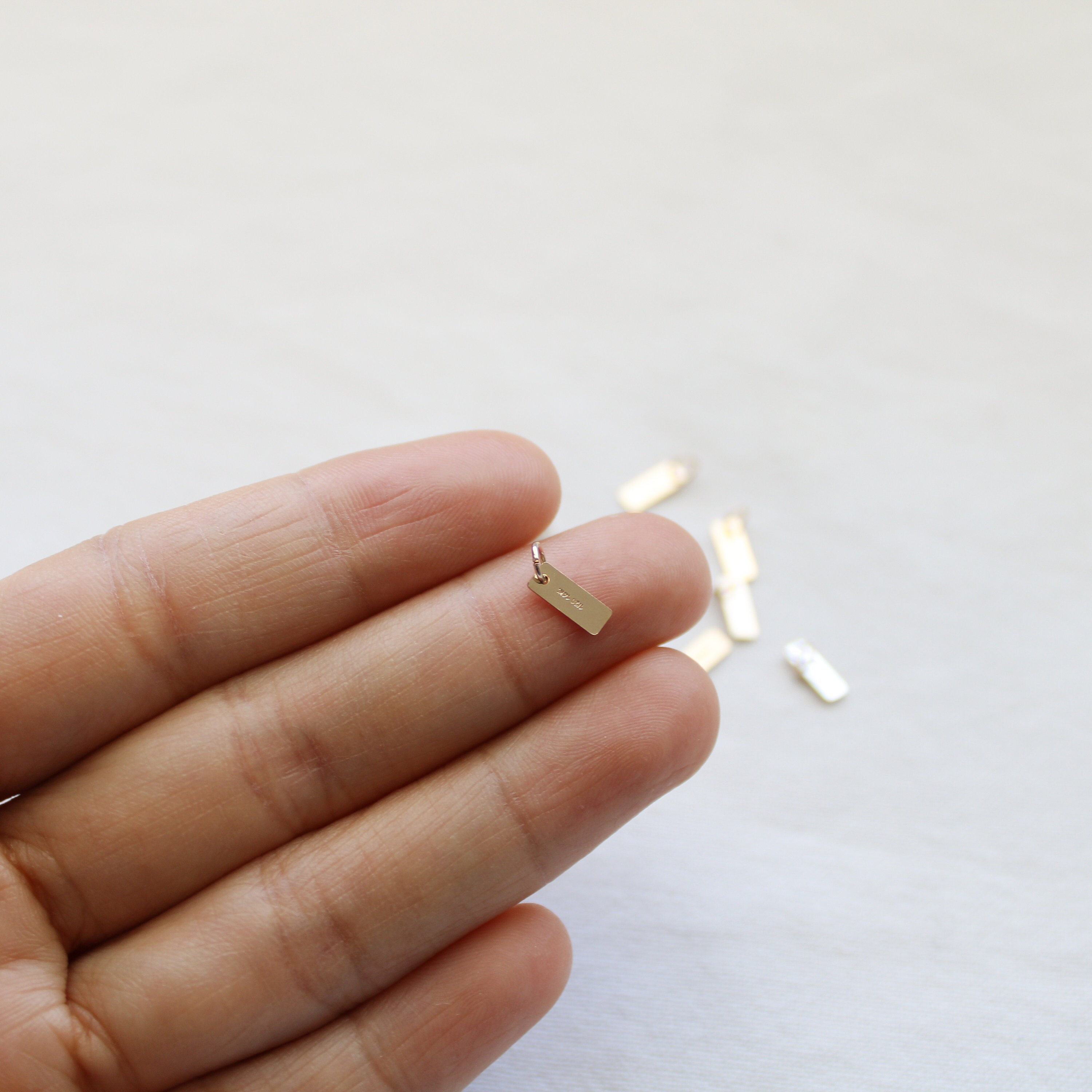 14K Gold Filled Rectangle Quality Tag Tiny 14K GF Mark Tag - Etsy