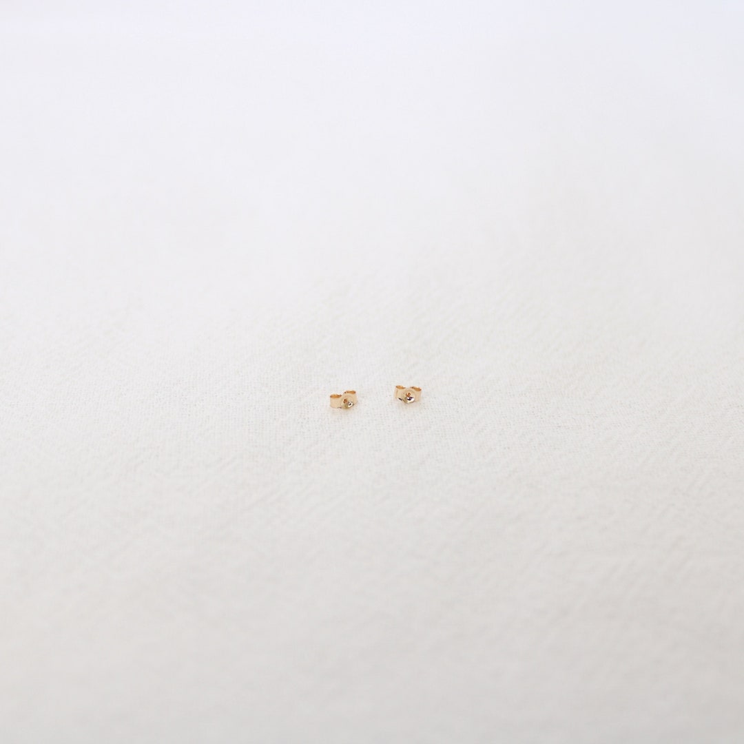 Tiny 14K Solid Gold Ear Nuts, Gold Friction Earnut Backings, Gold Ear ...