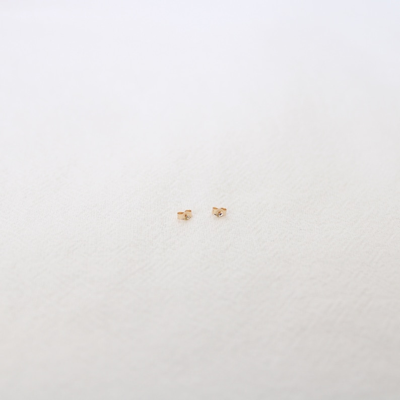 Tiny 14K Solid Gold Ear Nuts, Gold Friction Earnut Backings, Gold Ear ...