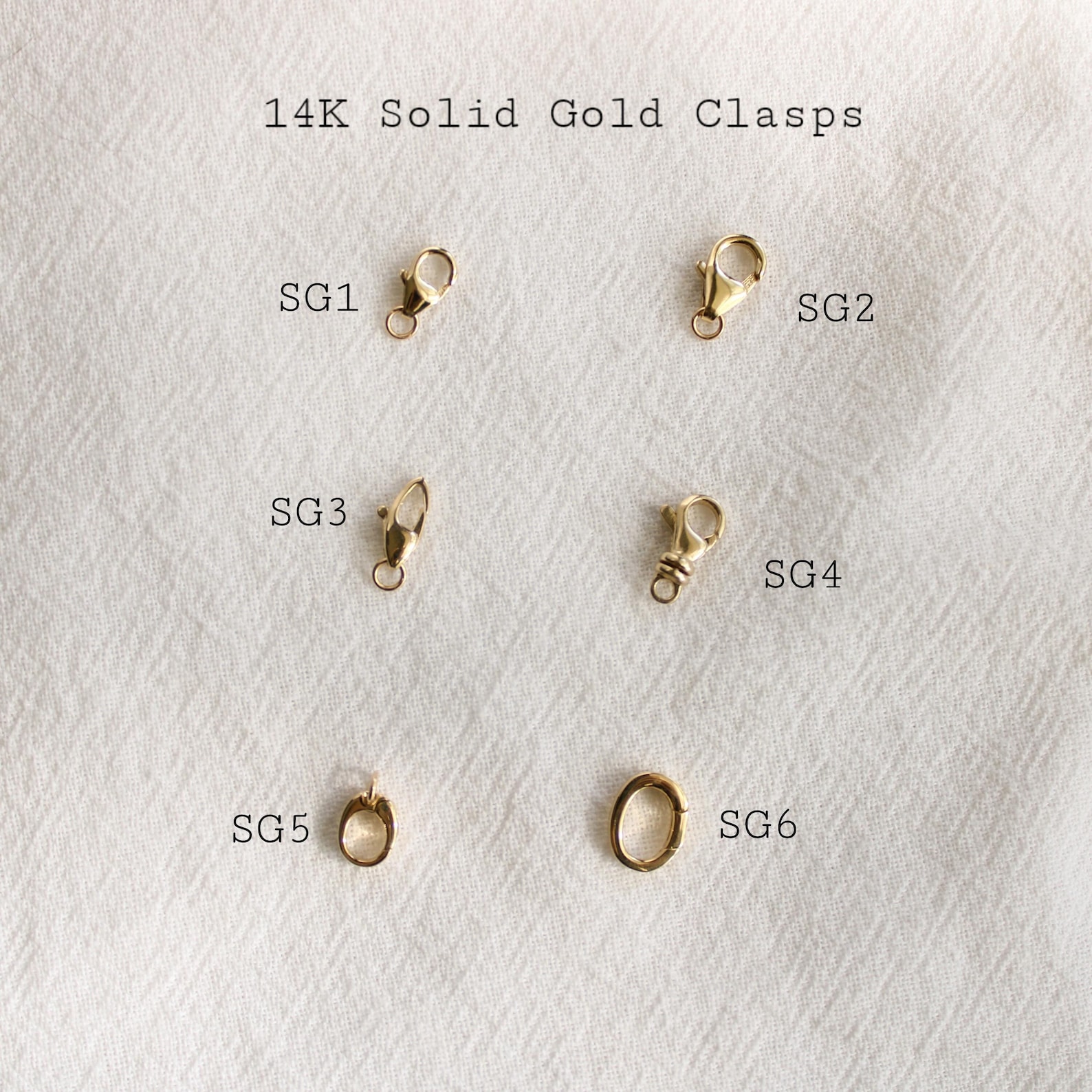 14K Solid Gold Clasps, Interchangeable Charm Connector, Solid Gold ...