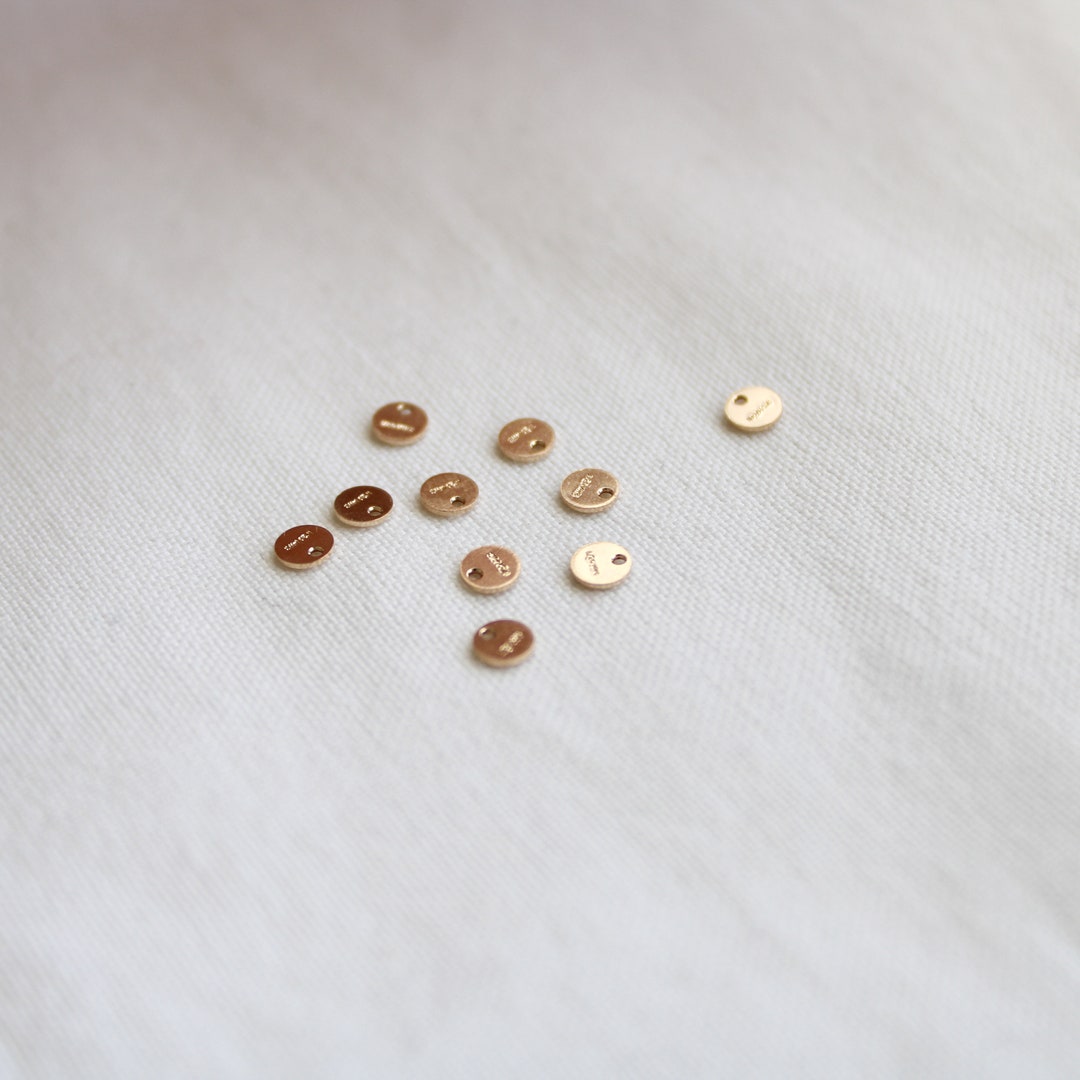 14K Gold Filled Round Quality Tag, Tiny 14K GF Mark Tag, Gold Filled ...