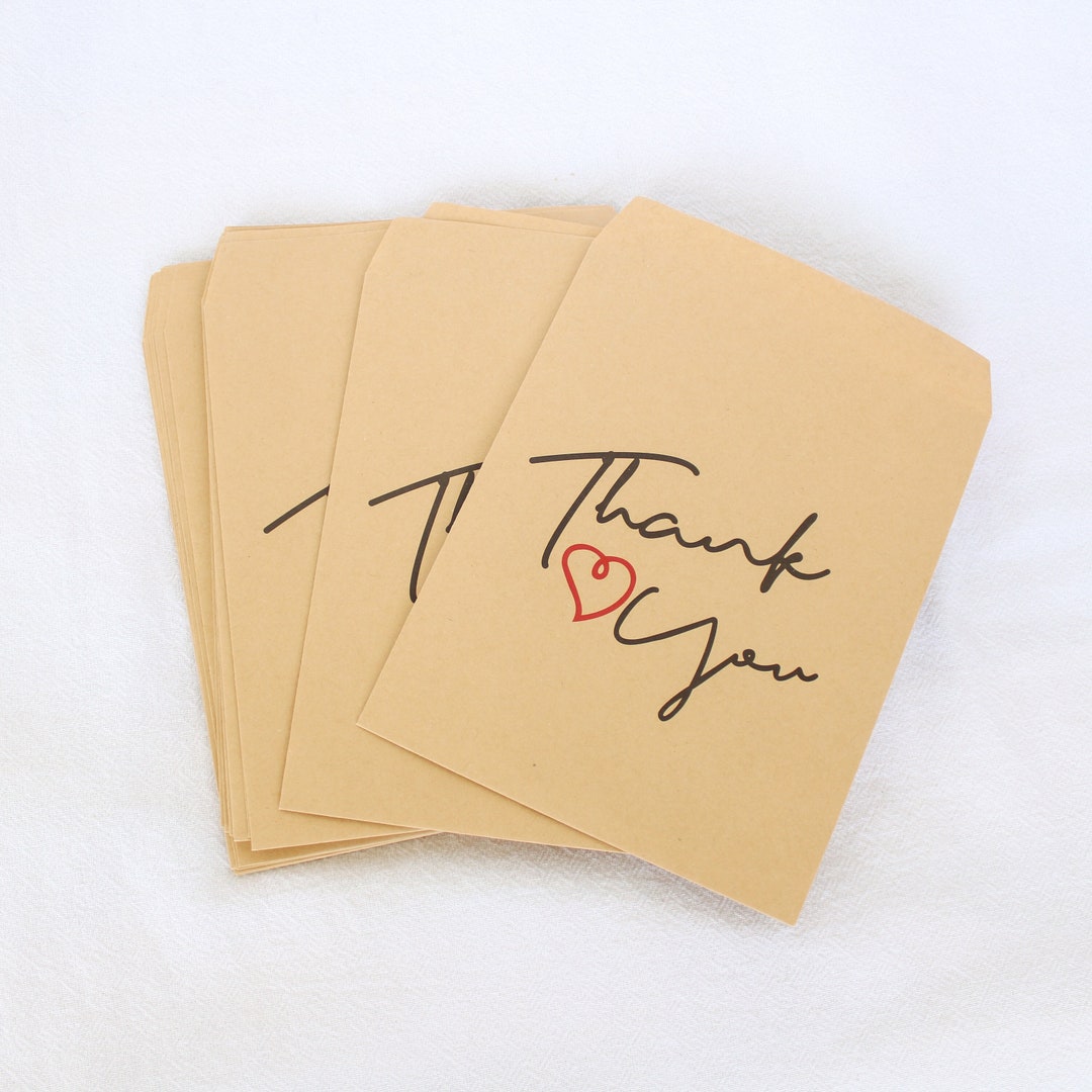 Paper Craft Bags With "thank You" Symbol, Tan Paper Bags, Handmade Gift ...