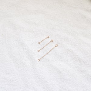 14K Solid Gold Chain Extender, 1 1.5 2 Inches 14 Karat Gold Extenders ...