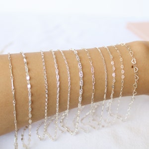 Fancy Sterling Silver Chain for Permanent Jewelry, Sterling Silver ...