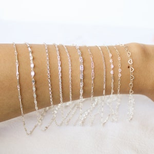 Fancy Sterling Silver Chain for Permanent Jewelry, Sterling Silver ...