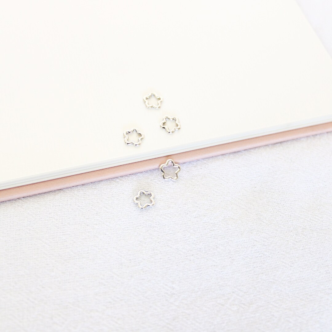 925 Sterling Silver Flower Connector, Silver Flower Links, Open Flower ...