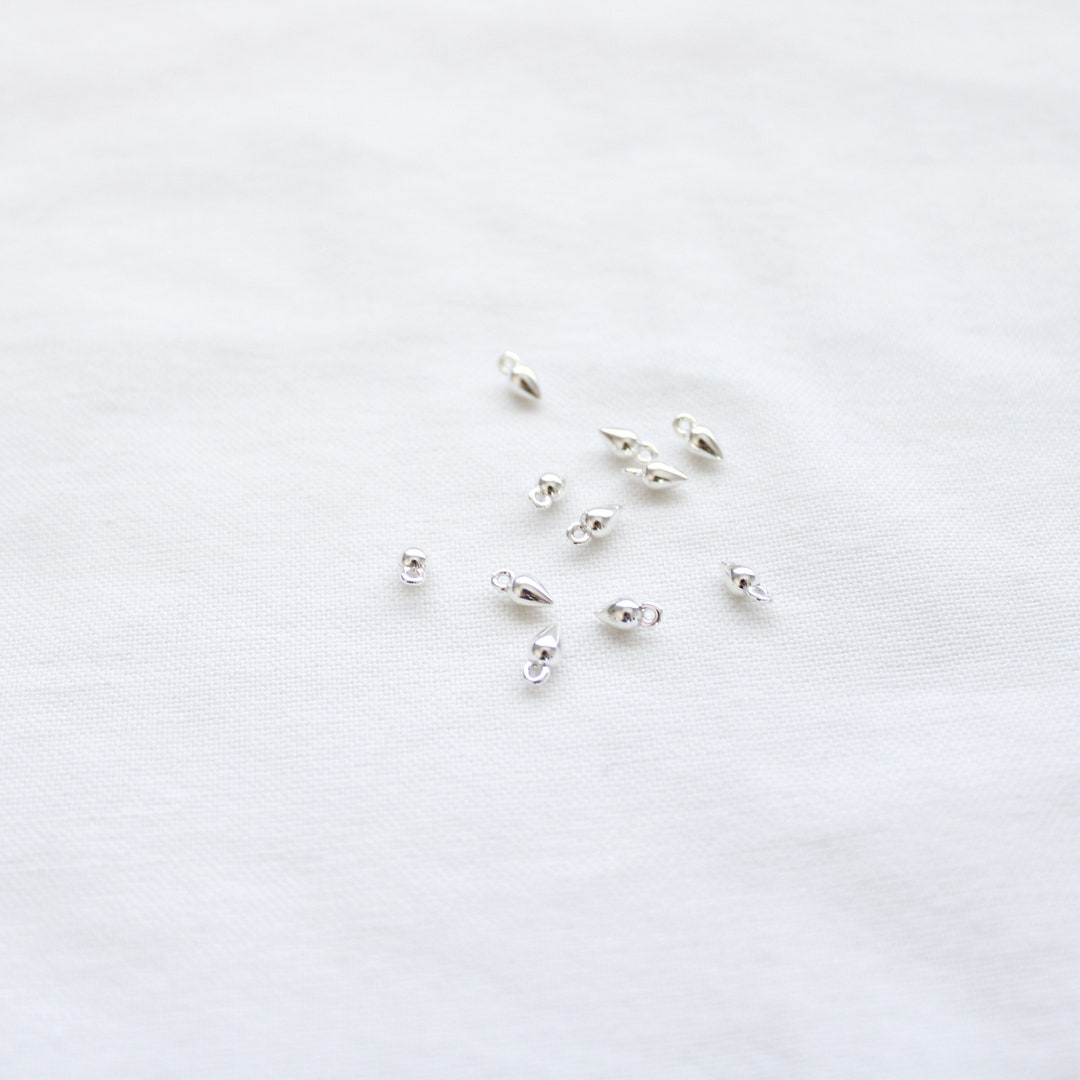 Tiny Sterling Silver Teardrop Component, Sterling Silver Pear Drops ...
