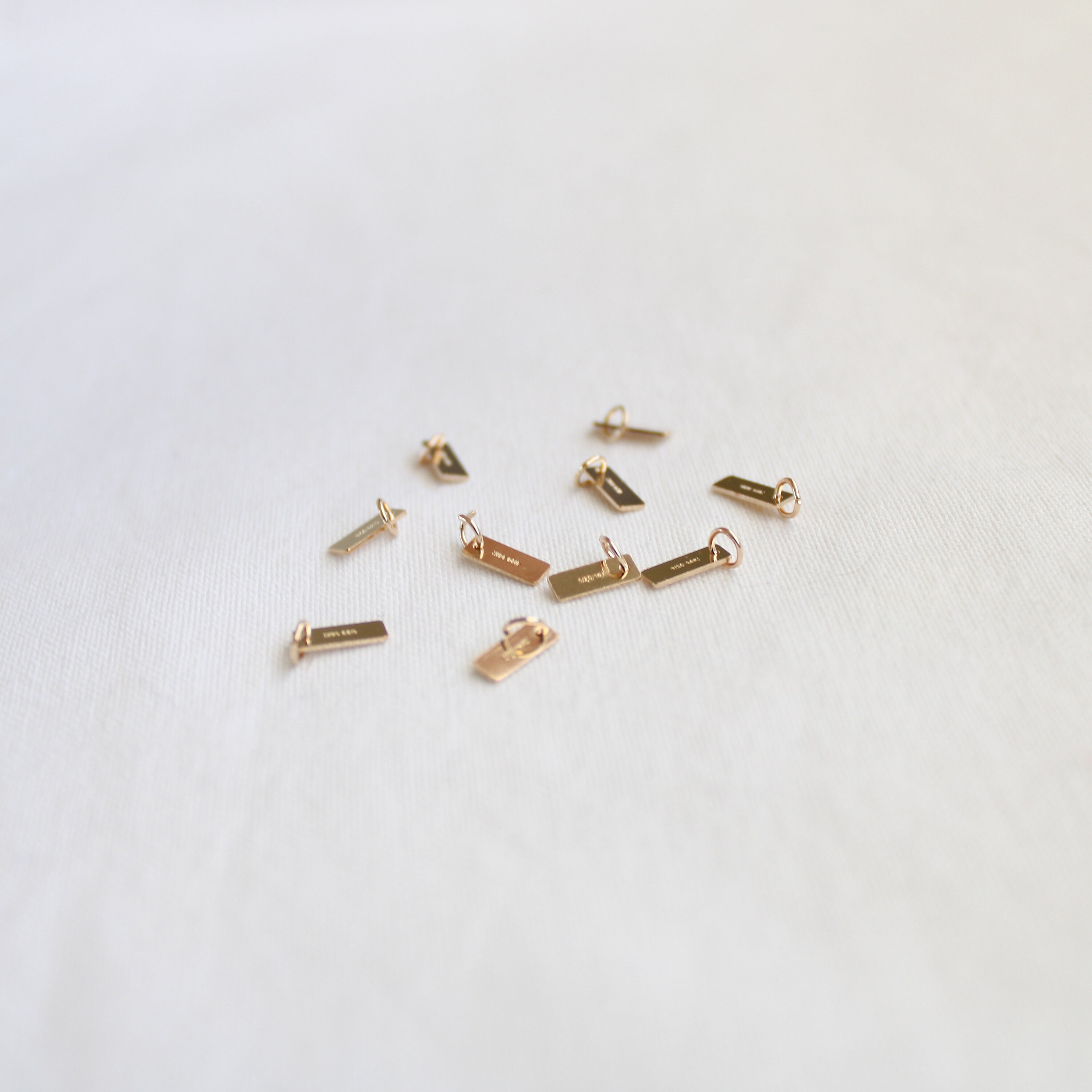 14K Gold Filled Rectangle Quality Tag Tiny 14K GF Mark Tag - Etsy