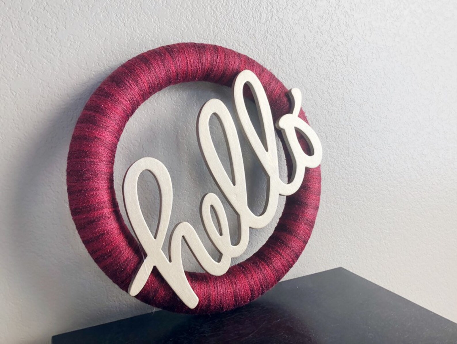 Hello Wreath Red Fancy Wreath Sparkly Modern Wreath Party - Etsy