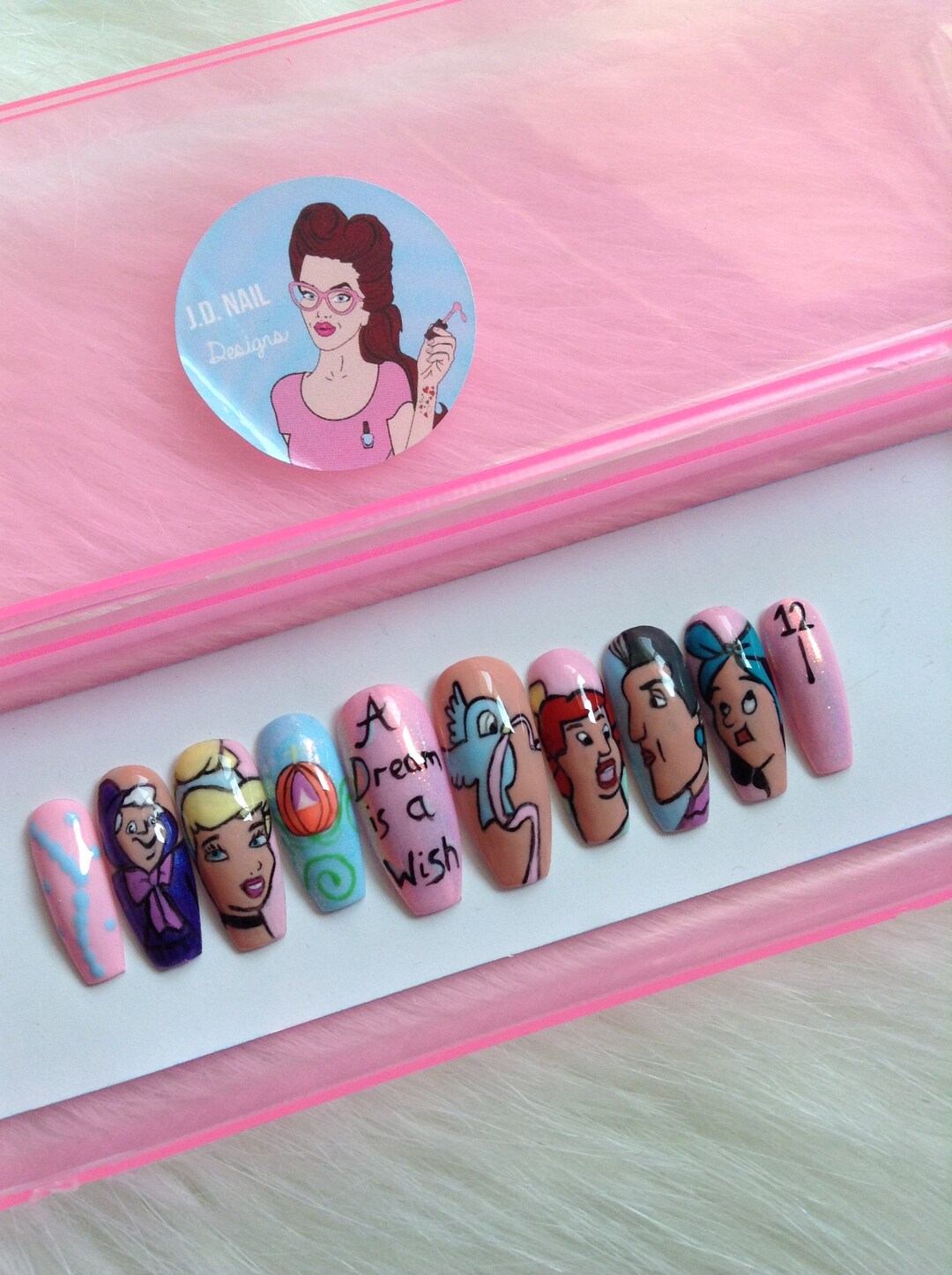 Jd Nail Designs Cinderella Nails Press on Nails False Nails Hand ...