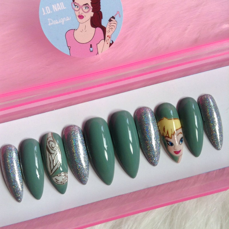 Tinkerbell Nails - Etsy