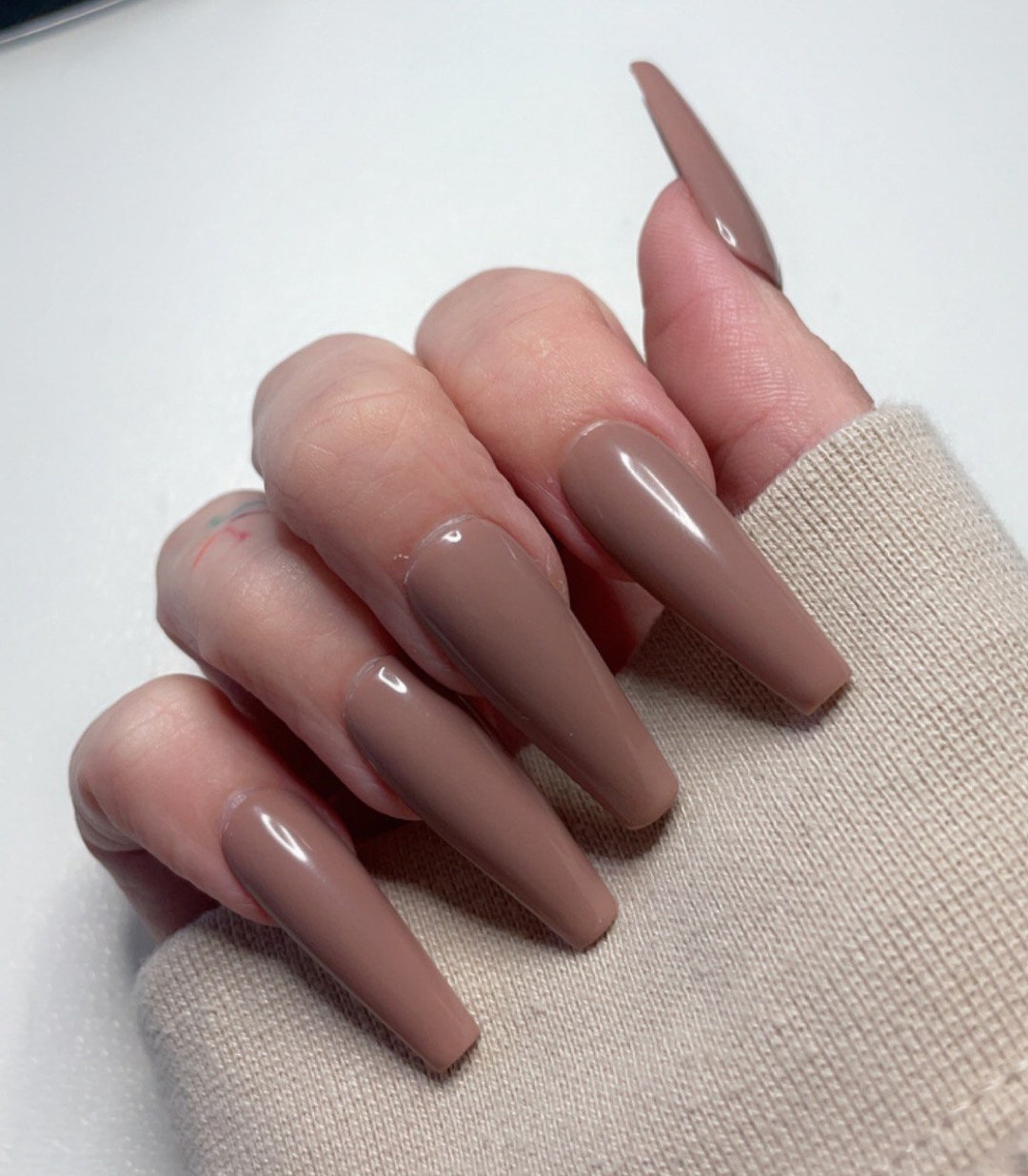 Jd Nail Designs Mocha Nails Press on Nails False Nails Hand Painted ...