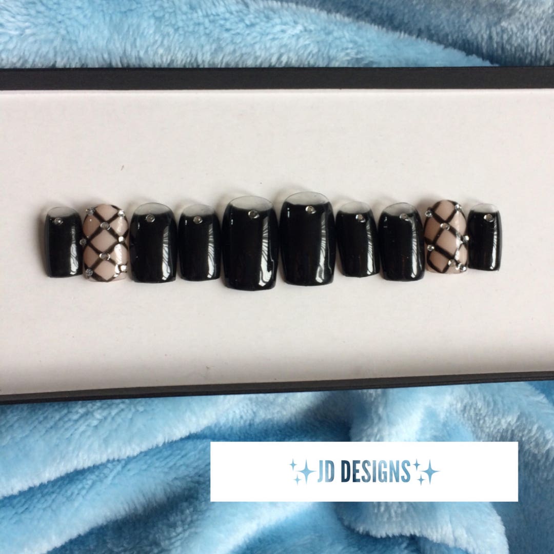 Jd Nail Designs Criss Cross Nails Press on Nails False Nails Hand ...