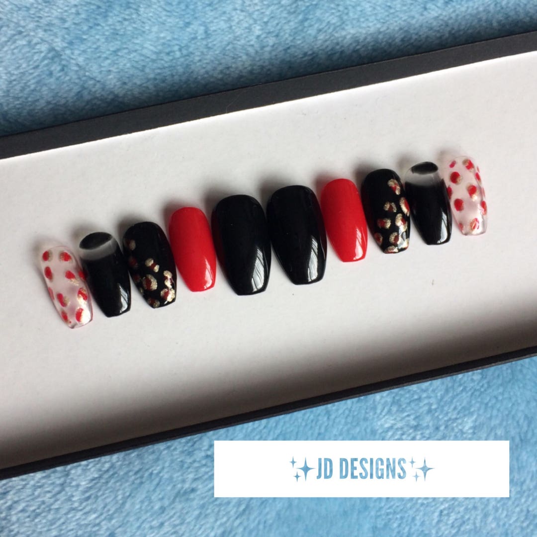 Jd Nail Designs Cheetah Print Nails Press on Nails False Nails Hand ...