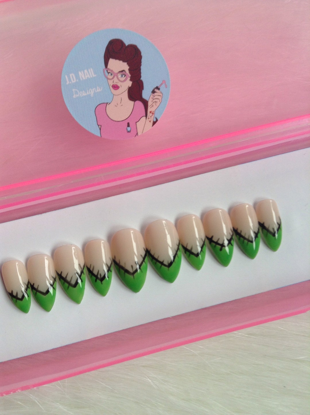 Jd Nail Designs Frankenstein Nails Press on Nails False Nails Hand ...