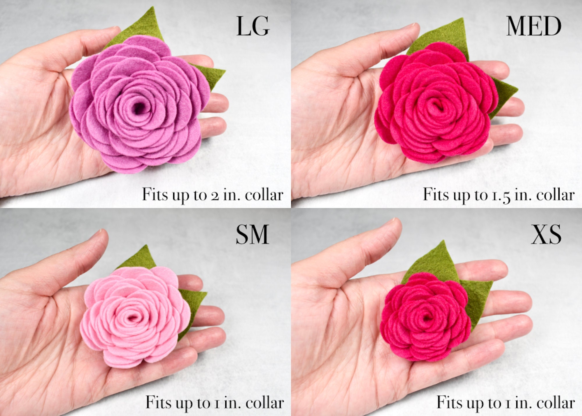 Pink Rose for Pet Collar, Pink Rose for Dog Collar, Flower Collar ...