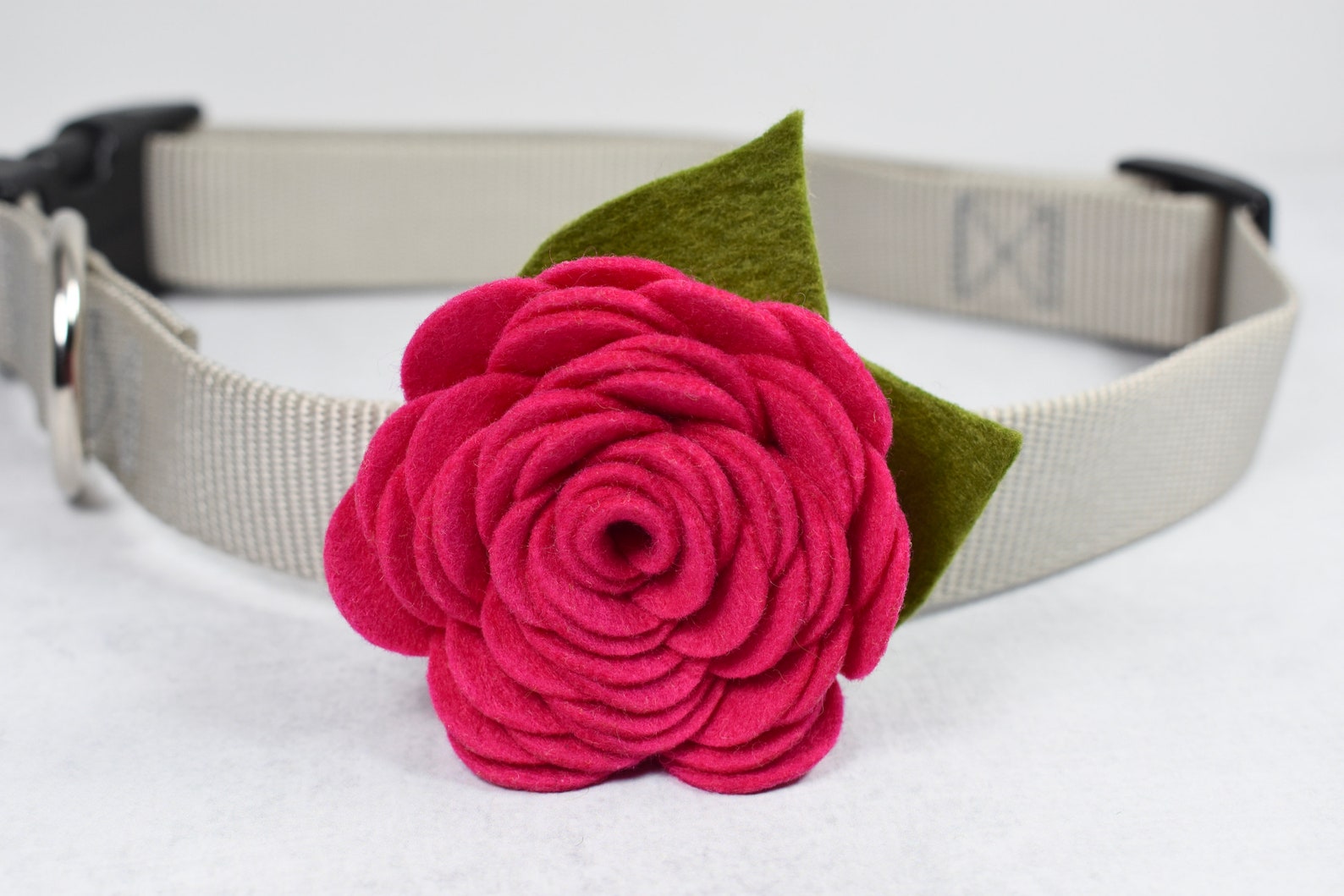 Pink Rose for Pet Collar, Pink Rose for Dog Collar, Flower Collar ...