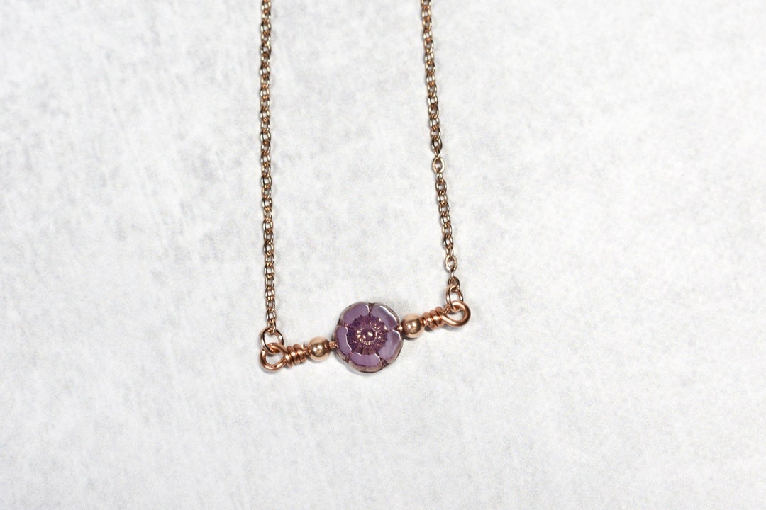 Purple Fidget Spinner Necklace, Rose Gold Spinner Necklace, Minimalist ...